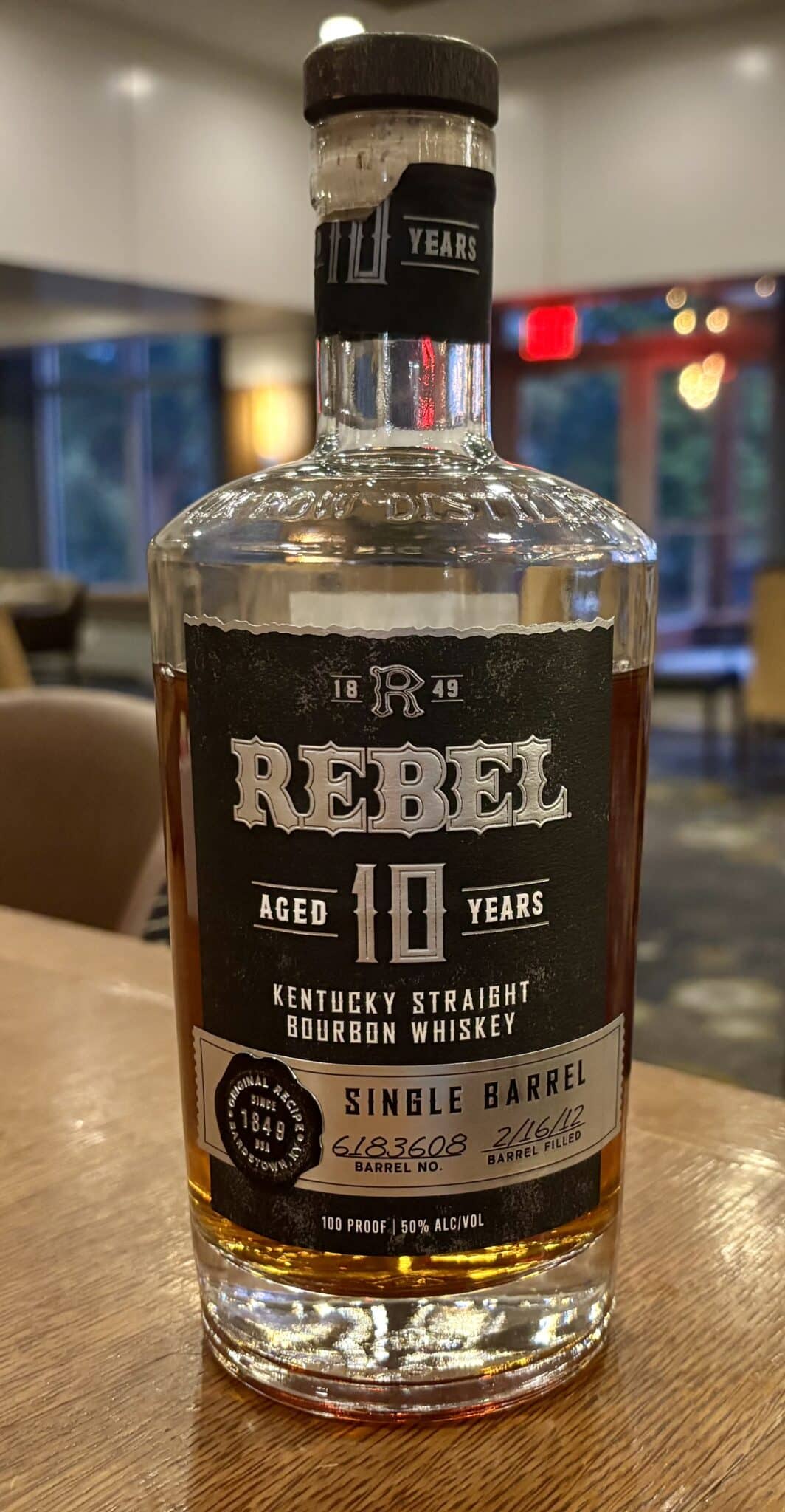 Rebel 100 10-Year Single Barrel Bourbon Barrel # 6183608 Review